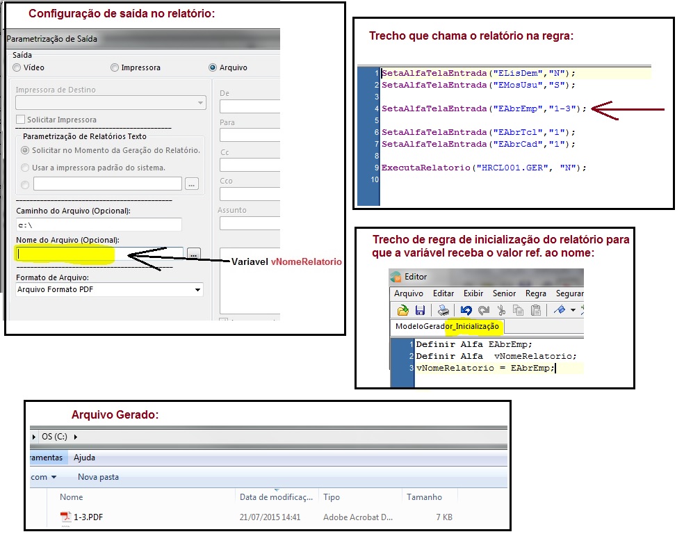 15177 - Como alterar o nome do arquivo de relatório via regra – Senior