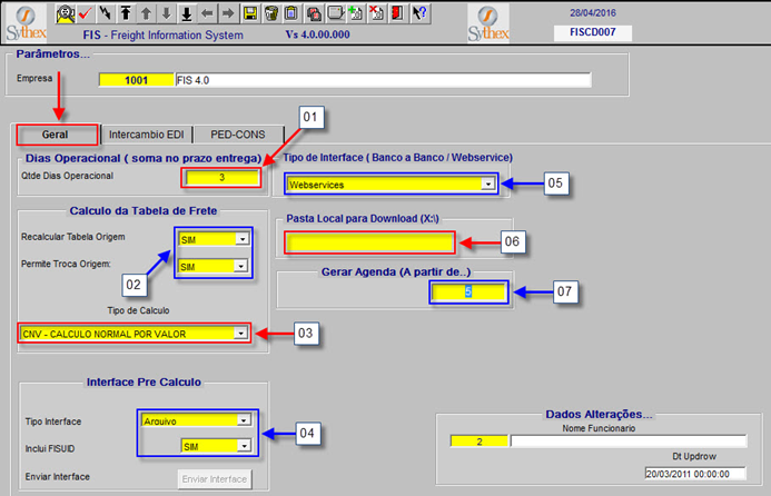 FIS – Definições - Como editar os Parâmetros Gerais – Senior